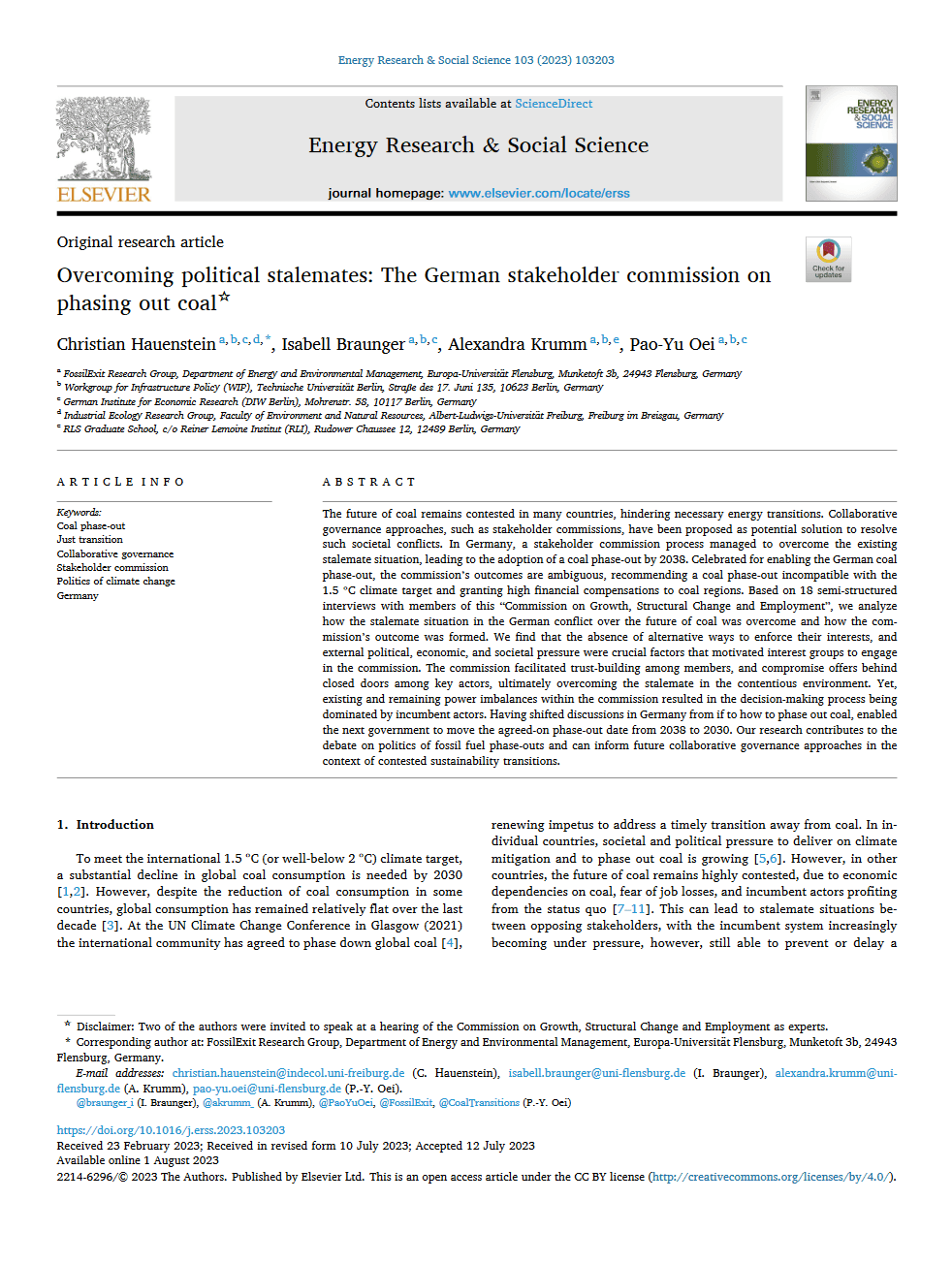 Publications | Coal Transitions
