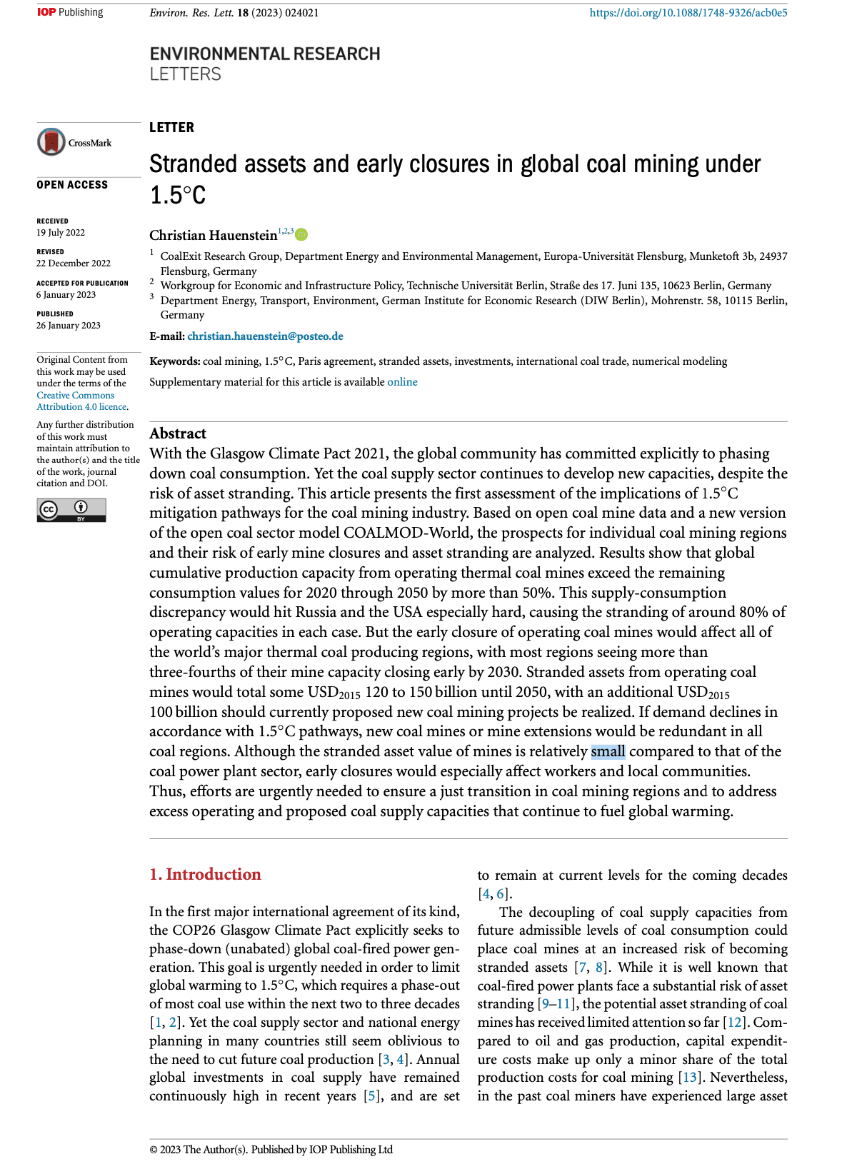 Publications | Coal Transitions